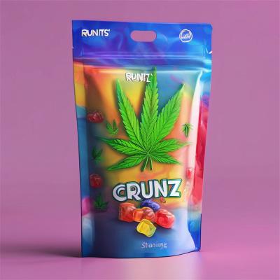 China Child Resistant Mylar Weed Packaging Bag Soft Touch Recyclable for CBD Flower Medicine for sale