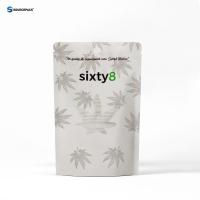 China Biodegradable Herb Packaging Bags Kraft Paper Zipper Pouches For CBD Flower for sale