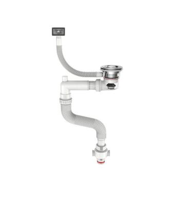 China Stainless Steel ABS Kitchen Sink Drain Kit Sink Plumbing Kit White Surface for sale