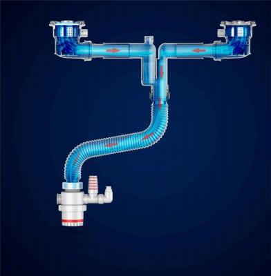 China Prevent Blockage Kitchen Sink Drain Kit Under Sink Pipe Kit Quick Removal for sale