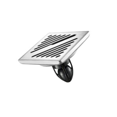 China 100×100mm 304 Stainless Steel Floor Waste Brushed Floor Drain Easy To Install for sale