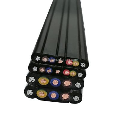 China High Flexible Flat Rubber Cable 3/4/5/6/7/8 Cores For Lifting Machinery for sale