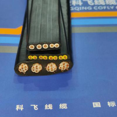 China Low Voltage Extra Soft Flat Rubber Cable Stranded Copper Elevator Power Cable for sale