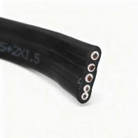 China YFFB Copper Rubber Insulated Rubber Jacket Double Steel Wire Elevator Flat Cable 450V 3/4/5 Core 35-120 Square for sale