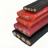 China YFFB Copper Rubber Insulated Rubber Jacket Double Steel Wire Elevator Flat Cable 450V 3/4/5 Core 35-120 Square for sale