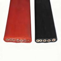 China YFFB Copper Rubber Insulated Double Steel Wire Elevator Flat Cable 450V 3/4/5 Core 35-120 Square Customized Size Rubber Jacket for sale