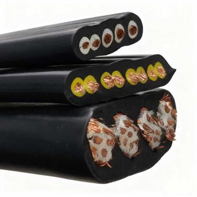 China 450/750V Copper Conductor Rubber Insulated Flat Lift Cable for Elevators and Cranes for sale