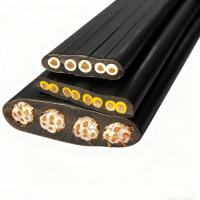 China YFFB Copper Rubber Insulated Rubber Jacket Double Steel Wire Elevator Flat Cable 450V 3/4/5 Core 35-120 Square for sale