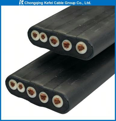 China YFFB Flat Flexible Cable Copper Rubber Elevator 0.5mm/0.75mm/1mm Collapsible Retractable Door Cable IP68 Low Voltage for Overhead Cranes for sale