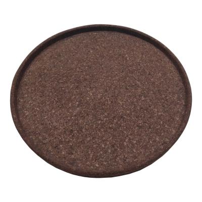 China Round Carbonized Cork Trays 6 to 16 Inch Diameter Eco Friendly Heat Resistant Dark Brown for sale