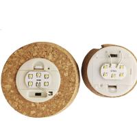 China LED Light Cork Lids with Inserted Button Battery for Micro Landscape Eco-Friendly Natural Cork 3.48 Inch for sale