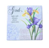 China 4x4 Inch Ceramic Coasters with Cork Base Square Elegant OEM Pattern 0.25 Inch Thick for sale