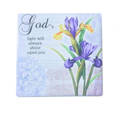 China 4x4 Inch Ceramic Coasters with Cork Base Square Elegant OEM Pattern 0.25 Inch Thick for sale