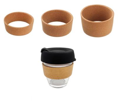 China Natural Cork Coffee Cup Sleeve 40mm Heat Insulation Non-Slip Reusable Band for Mugs and Glass Cups for sale
