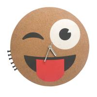 China 12 Inch Round Cork Wall Clock Battery Operated Decorative Corkboard with Silent Quartz Movement for sale