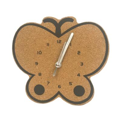 China Silent Butterfly Shaped Cork Clock Quartz Movement Battery Operated for sale