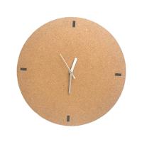 China Round Simple Cork Wall Clock Silent Quartz Movement Battery Operated 12