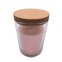 China Clear Glass Candle Jar with Cork Lid 530g Borosilicate Glass Airtight Decorative for sale