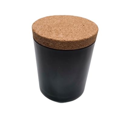 China DIY Tinted Glass Candle Jars with Cork Lids Airtight 348g Glass 265g Wax for sale