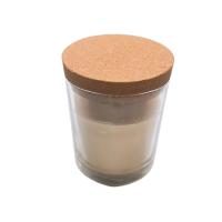 China Customized Glass Candle Jars Cork Lids Sealing Storage 265 Gram for sale