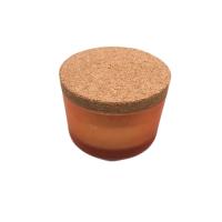 China High Borosilicate Colored Glass Candle Jar with Cork Lid for DIY Candle Making 90-530g for sale