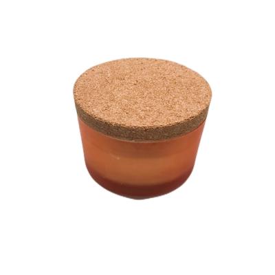 China High Borosilicate Colored Glass Candle Jar with Cork Lid for DIY Candle Making 90-530g for sale