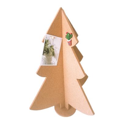 China 22x17x1cm Nontoxic Cork Board Christmas Tree Freestanding Memo Board Handicraft Kindergarten for sale