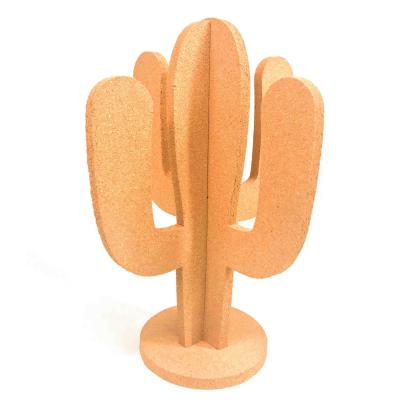 China Cactus Shape Cork Notice Board 22cm Eco Friendly Durable Pin Board for Office Home Decoration for sale