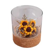 China Borosilicate Glass Jar with Natural Cork Base Groove 2.5 Inch for DIY Micro Landscape Decoration for sale