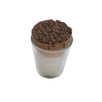 China Eco Glass Candle Cup 90g with Natural Cork Bark Stopper 60g Wax Capacity for sale