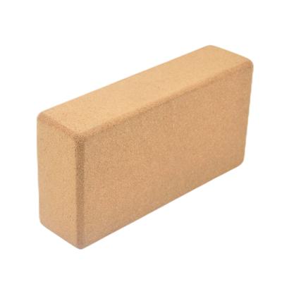 China Eco Friendly Cork Yoga Blocks 3x6x9 Inch Sweat Absorbing Non Slip Brick for Hot Yoga for sale