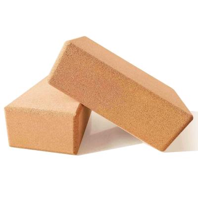 China FSC Natural Cork Yoga Brick Blocks 3x6x9 Inch Round Edges Odor Resistant for sale
