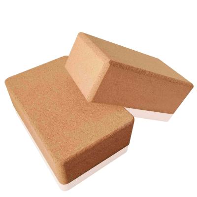 China Natural Cork Yoga Block Bricks 3x6x9 Inch Sweat Absorbing Eco Friendly Yoga Accessories for sale