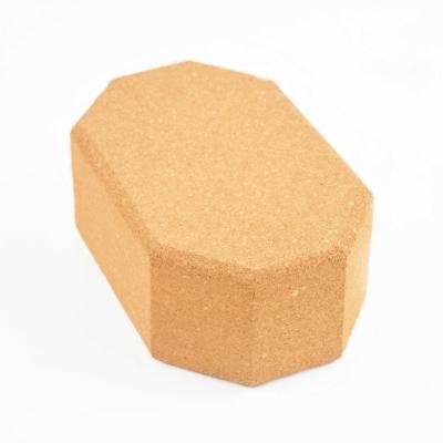 China Prop 65 Octagonal Cork Yoga Blocks 8.5x5.5x2.7 Inch for Pilates Fitness Stretching OEM for sale