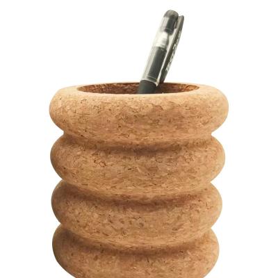 China Eco Friendly Cork Pen Pot Pencil Stand Holder Desk Organizer 8cm x 10cm for sale