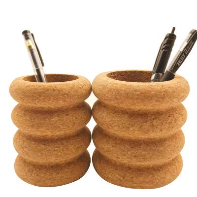 China Eco Friendly Cork Desk Organizer Pen Holder 8cm x 10cm Customizable for sale