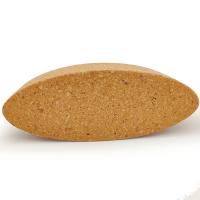 China Natural Cork Yoga Block Oval Egg Shape 305x120x75mm for Seated Reclining Postures for sale