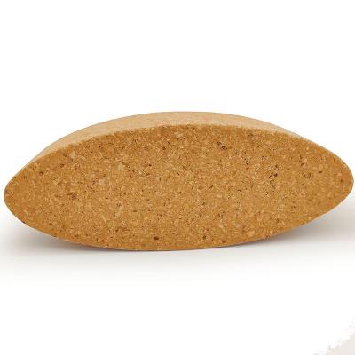 China Natural Cork Yoga Block Oval Egg Shape 305x120x75mm for Seated Reclining Postures for sale
