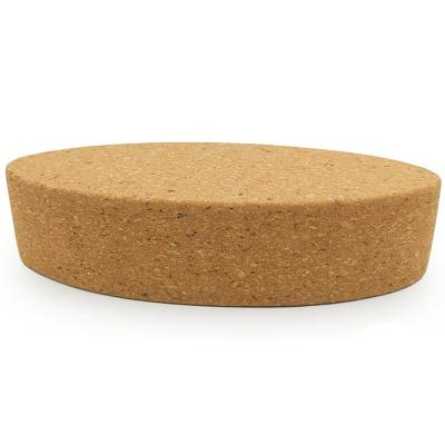 China Eco Oval Cork Yoga Block 305x120x75mm Natural Non-Slip Pilates Brick for sale