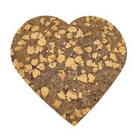 China Custom Heart Cork Placemat with Cork Fabric Coasters Trivet Table Mat 10x10 inch for sale