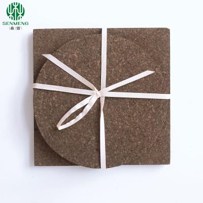 China Custom Size Natural Dark Eco-Friendly Cork Placemats Cork Trivets 4-8 Inch Diameter for sale