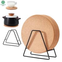 China Natural Cork Placemats for Hot Dishes 6 Inch Round Heat Insulation Non Slip Durable for sale