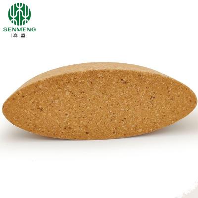 China High Density Non-Slip Eco Friendly Oval Natural Cork Yoga Blocks 305x120x75mm for sale
