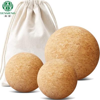 China Eco Friendly Natural Cork Yoga Massage Ball 5cm 6.5cm 10cm for Fitness Exercise for sale