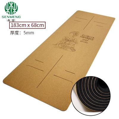 China Eco Friendly Custom Anti Slip Cork Yoga Mat 5mm Thick Natural Rubber Base for sale