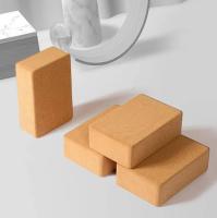 China Custom Eco-Friendly Natural Cork Yoga Blocks 305x120x75mm Non-Slip Oval Shape for sale