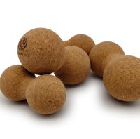 China Natural Cork Peanut Roller Yoga Massage Ball 75x150mm Eco Friendly FSC Certified for sale