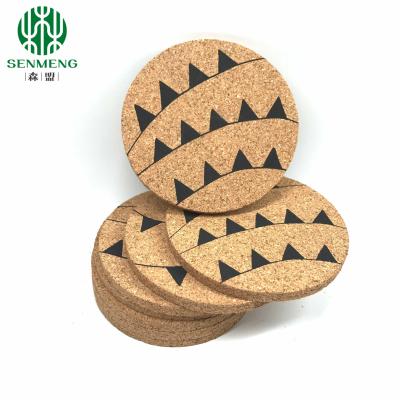 China Natural Wholesale Round Cup Mat Customized Eco Friendly Cork Coaster for sale