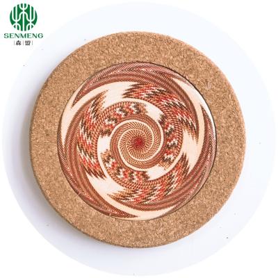 China Natural Custom Wholesale Hot Insulation Eco-Friendly Cork Trivets for sale