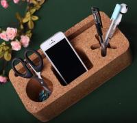 China Eco Friendly Cork Desk Organizer Pen Holder 25x11.8x4cm Custom Size Desktop Tidy Storage for sale